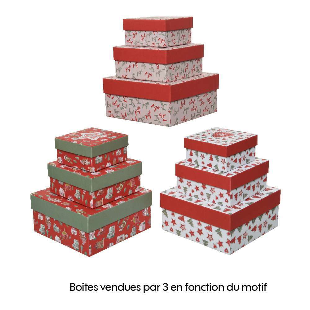 Boite cadeau carré en carton - modèle 3 - Truffaut-Jullien